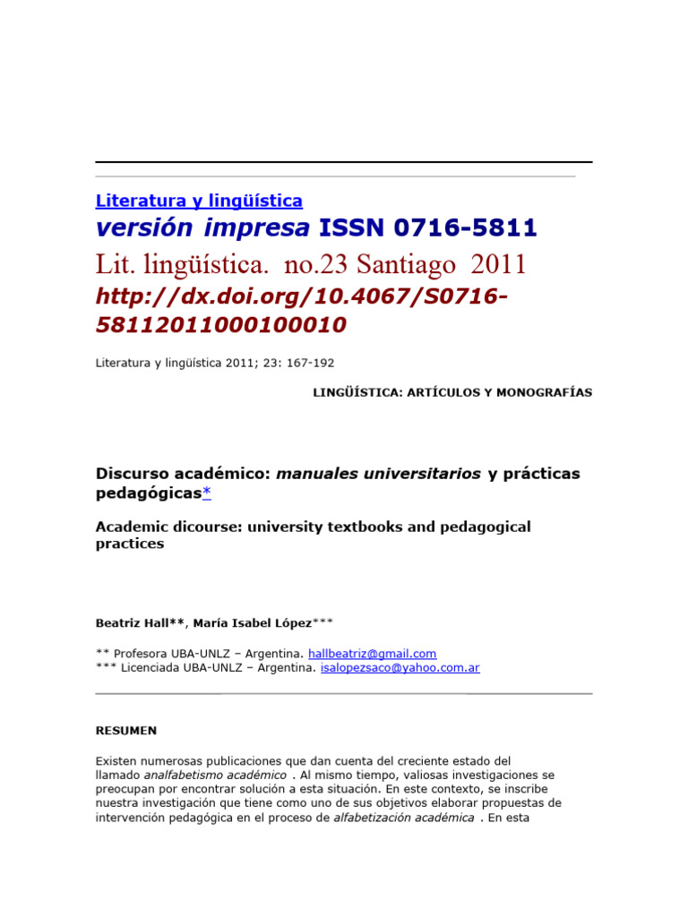 Discurso Académico. | PDF