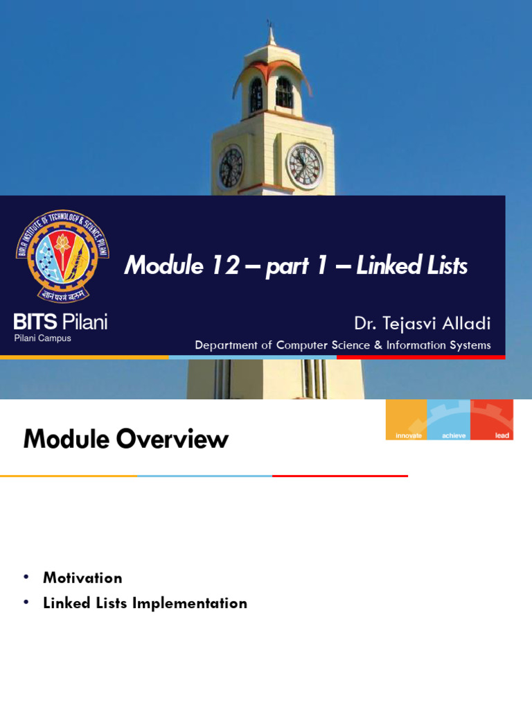 Module 12 Part 1 Linked Lists Pdf