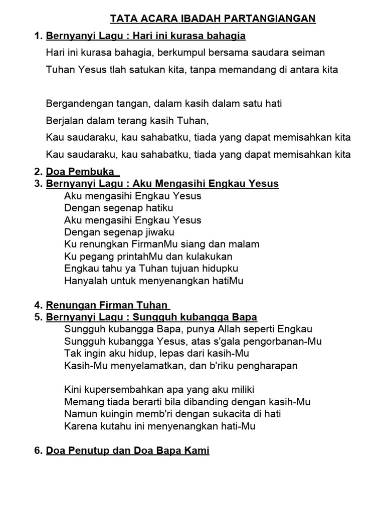 Tata Acara Ibadah Partangiangan | PDF