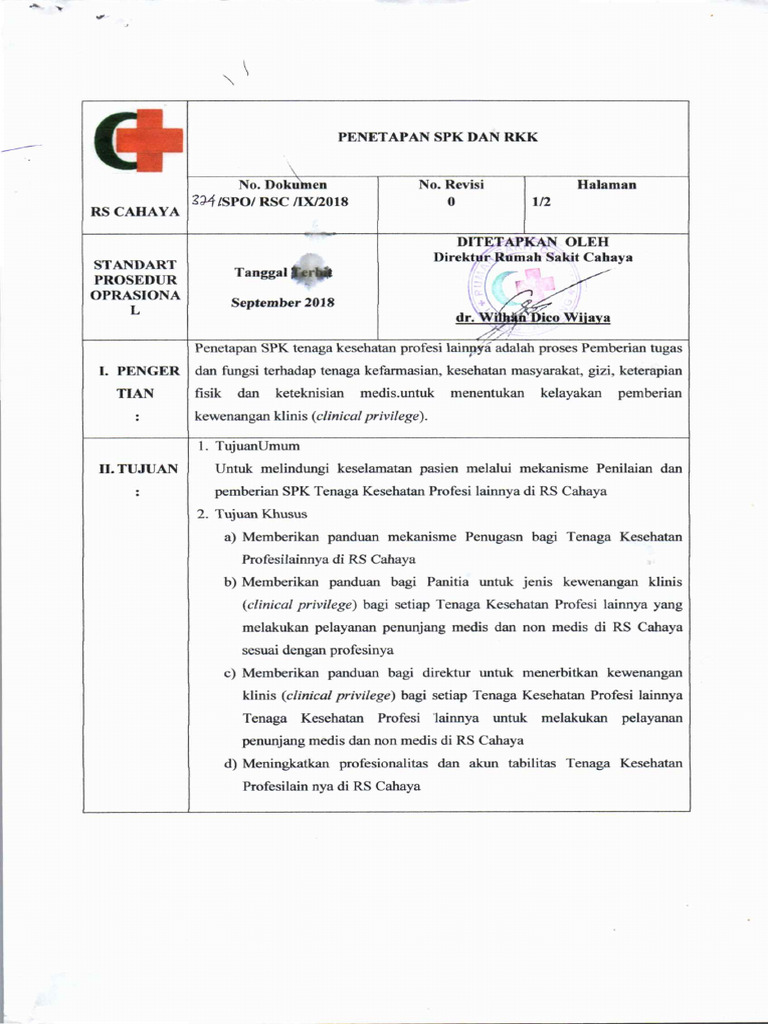 Spo Penetapan SPK Dan RKK Ppa | PDF