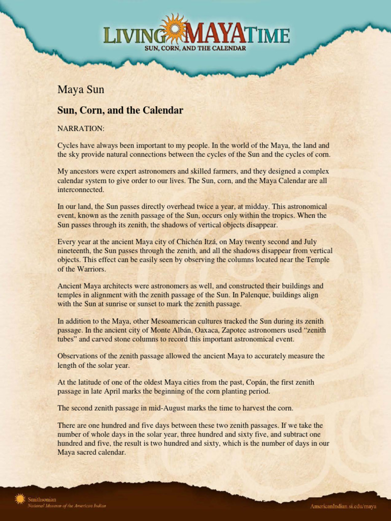Maya Calendar: Sun and Corn Cycles | PDF | Maya Civilization | Mesoamerica