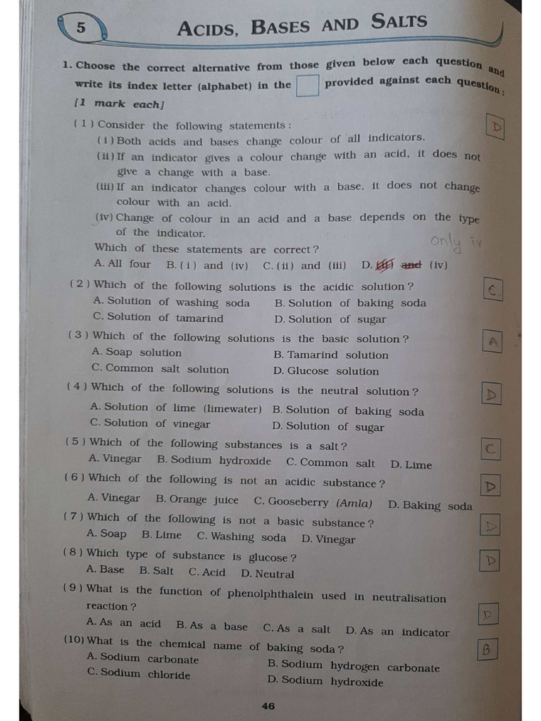 Std7 CH 5 Acid, Base and Salts | PDF