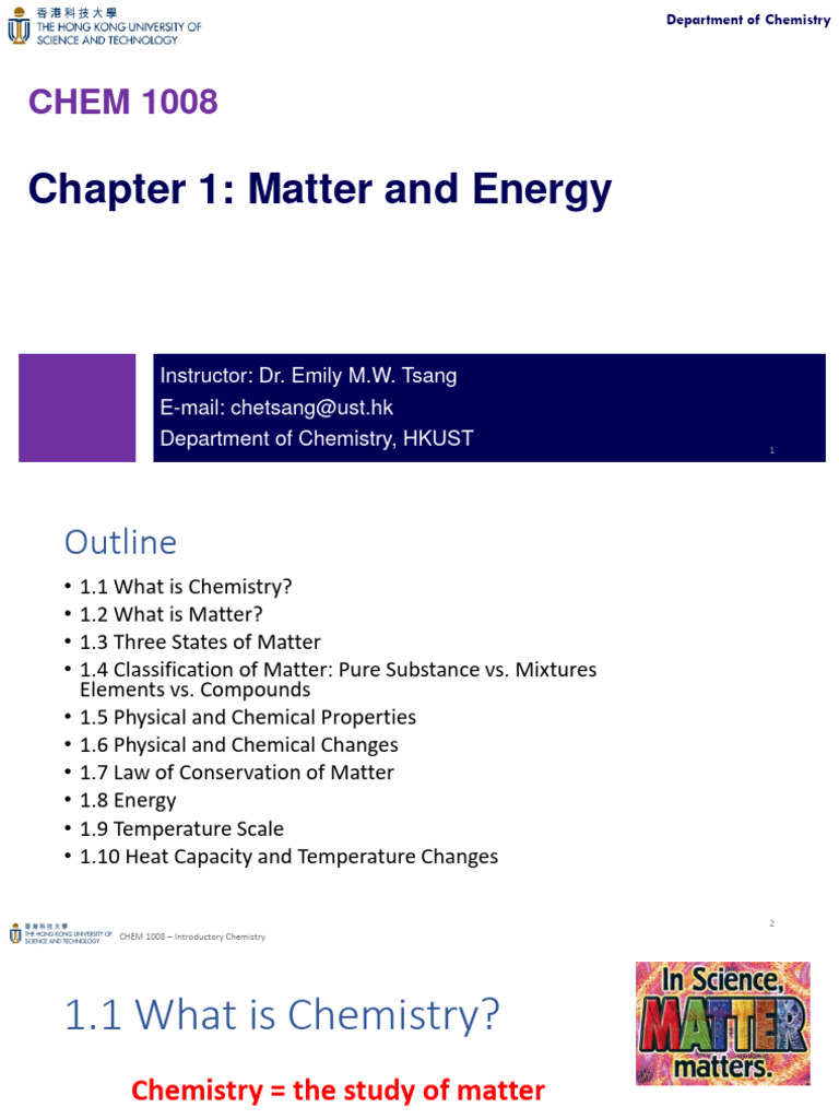 CH1 Matter and Energy | PDF | Chemistry | Temperature