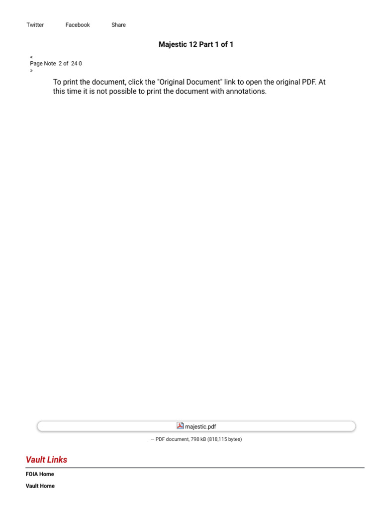 FBI Records - The Vault - Majestic 12 Part 1 of 1 | PDF | Politics