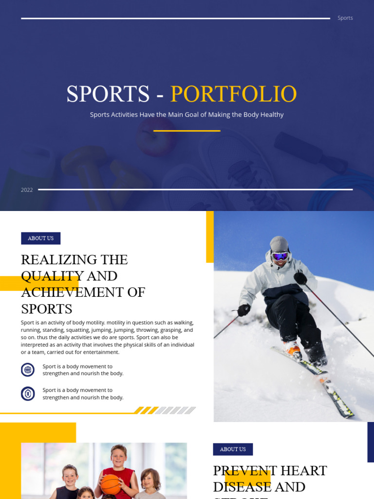 Blue and Yellow Modern Sport Portfolio Presentation Template - 20231012 ...