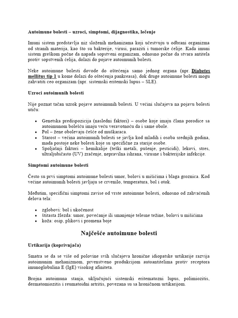 Autoimune Bolesti | PDF
