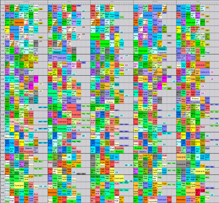 Raspored Casova Po Odeljenjima (Vazi Od 18.9.2023.) - 1 | PDF