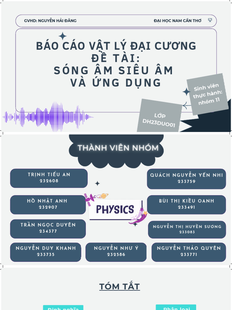 Báo Cáo Sóng Âm Siêu Âm Và NG D NG | PDF