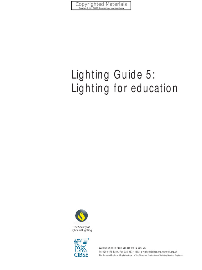 CIBSE Lighting Guide 5 - Lighting For Education by Butcher, Ken | PDF ...