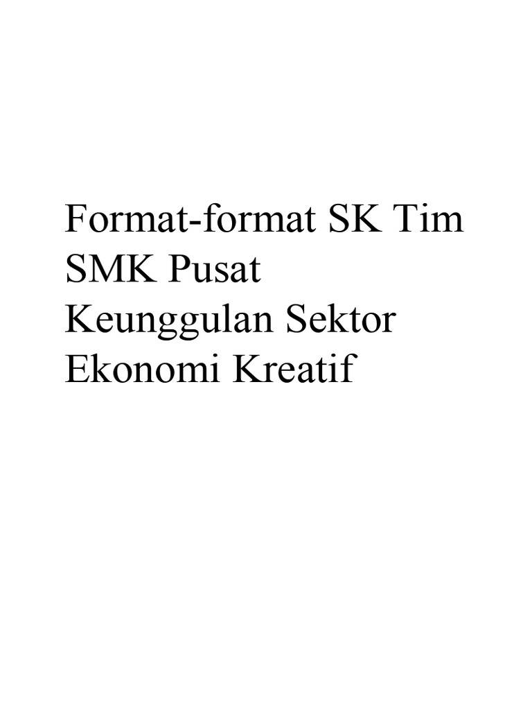 SK Tim (Sekolah) SMK PK Sektor Ekonomi Kreatif SMKN 5 SIJUNJUNG | PDF