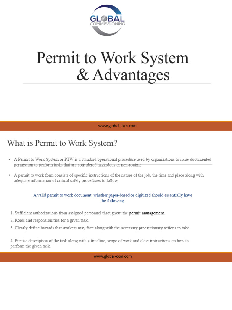 Permit To Work System S.9800237.powerpoint | PDF