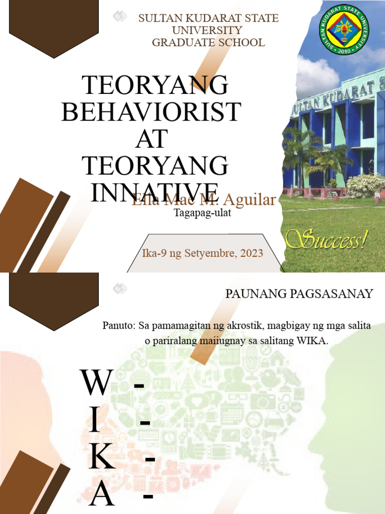 Aguilar Teoryang Behaviorist at Innative 1 | PDF