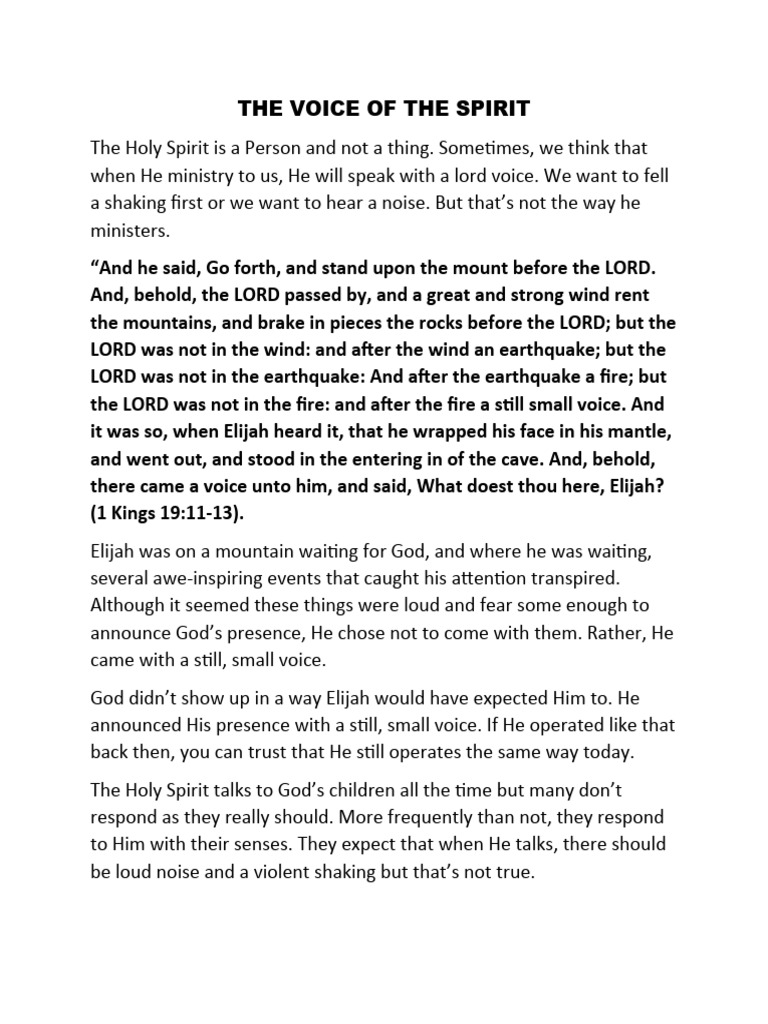 The Voice of The Spirit | PDF | Language Arts & Discipline | Self ...