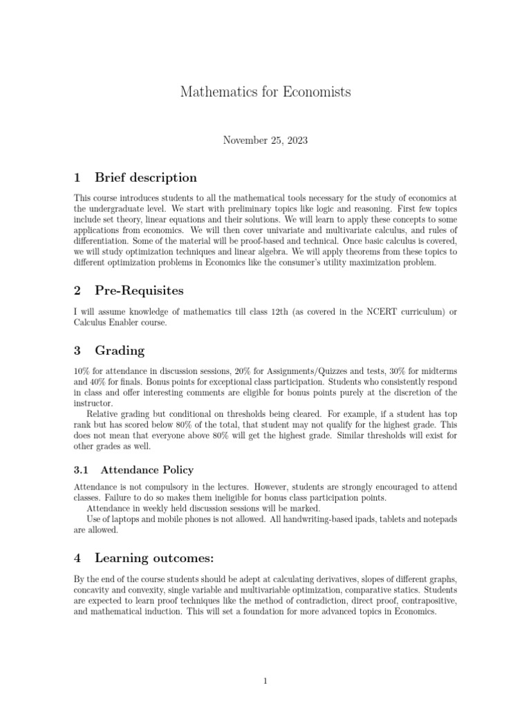 Maths Undergrad Outline | PDF
