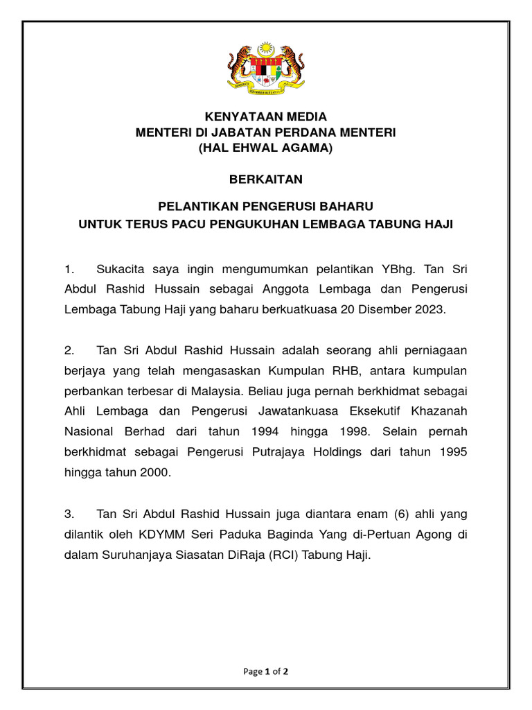 TH-Pengerusi-2023 231220 100123 | PDF