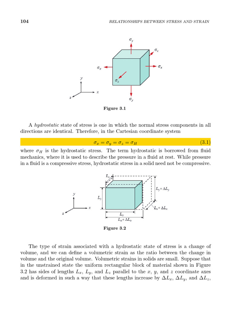 Hydrostatic Stress and Strain Analysis | PDF