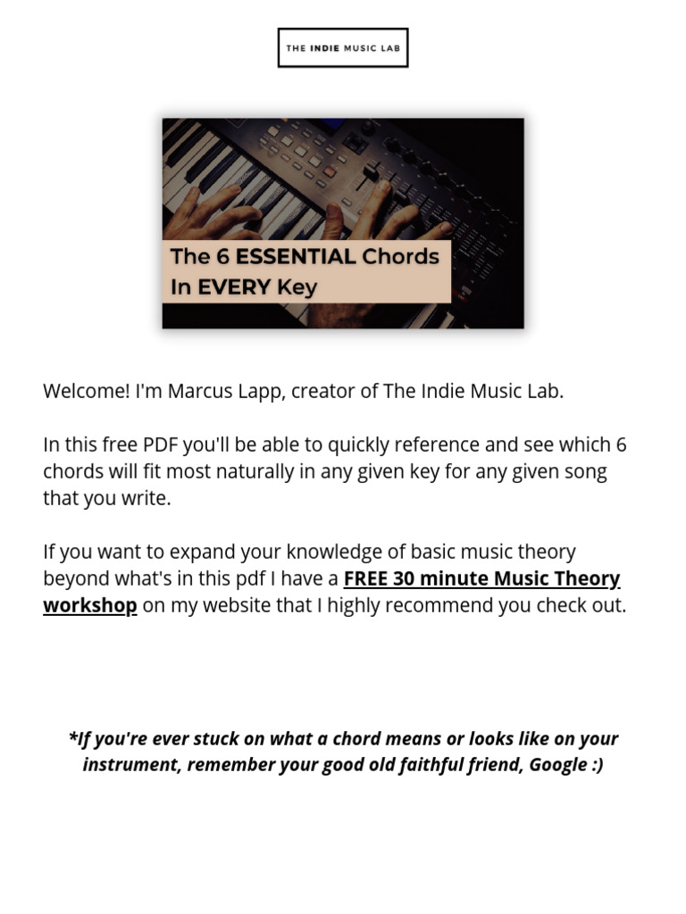 The 6 Essential Chords in Every Key | PDF | Chord (Music) | Harmony