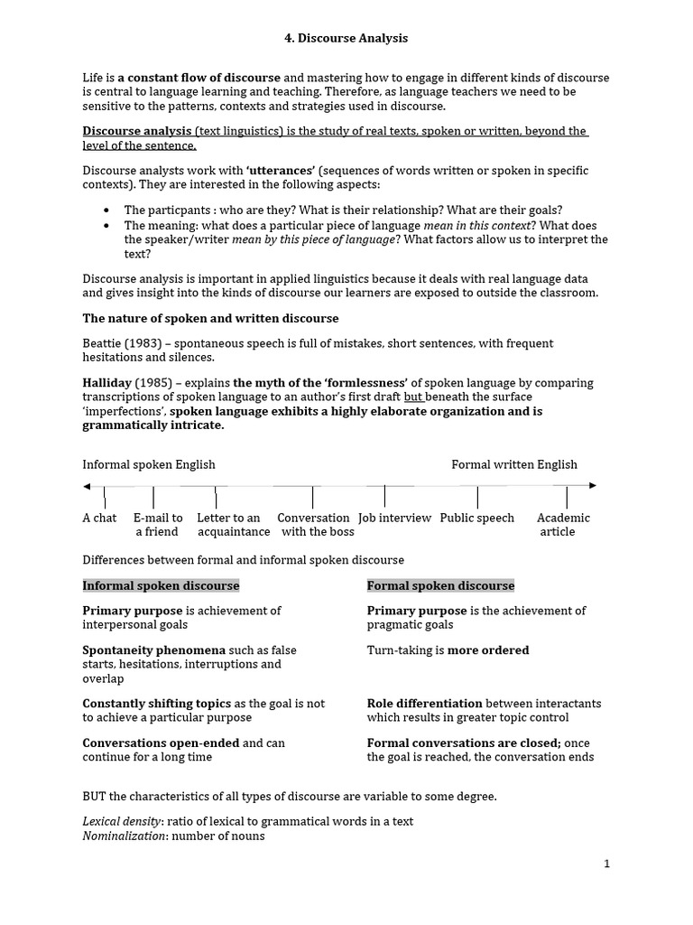 4 Discourse Analysis Ho | PDF