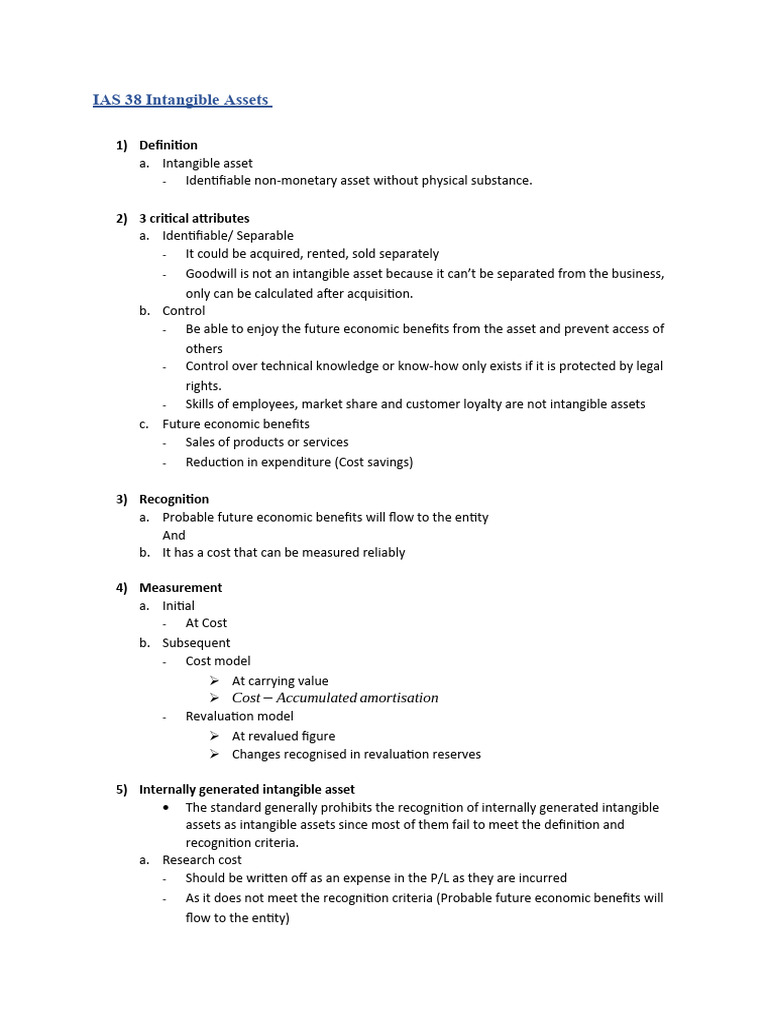 IAS 38 Intangible Assets | PDF
