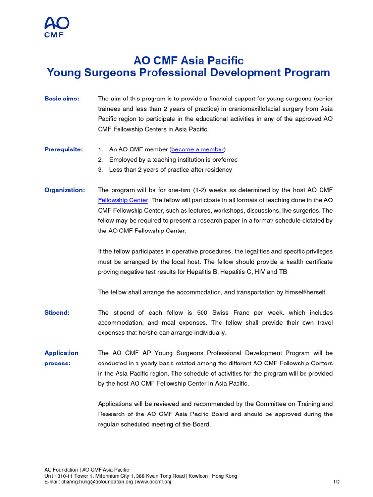 Guideline - Young Surgeons Professional Development Program - v2 | PDF