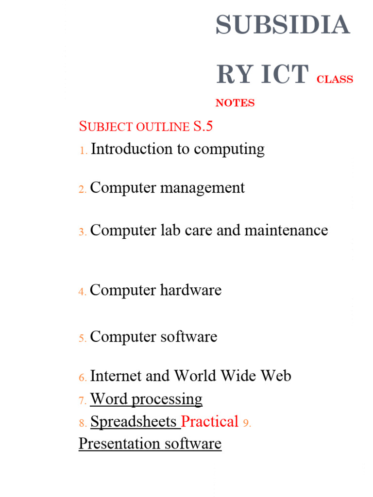 Sub Ict Summary | PDF | Computer Data Storage | Input/Output