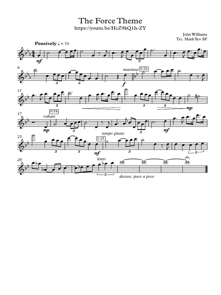 The Force Theme - Full Score | PDF