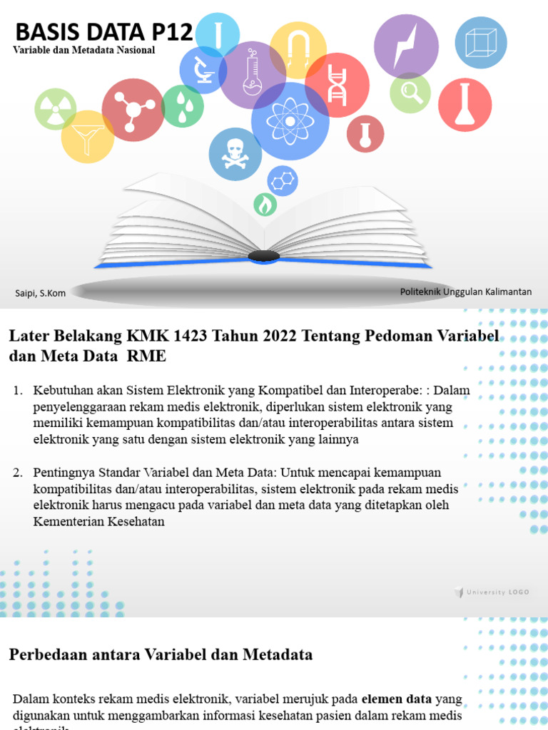 Basis Data Pertemuan 12 Variabel Dan Metadata Nasional | PDF