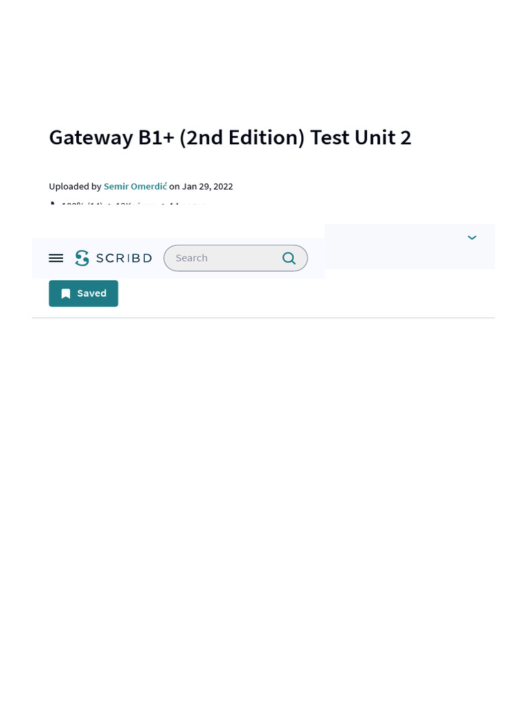 Gateway B1 2nd Edition Test Unit 2 Pdf Pdf