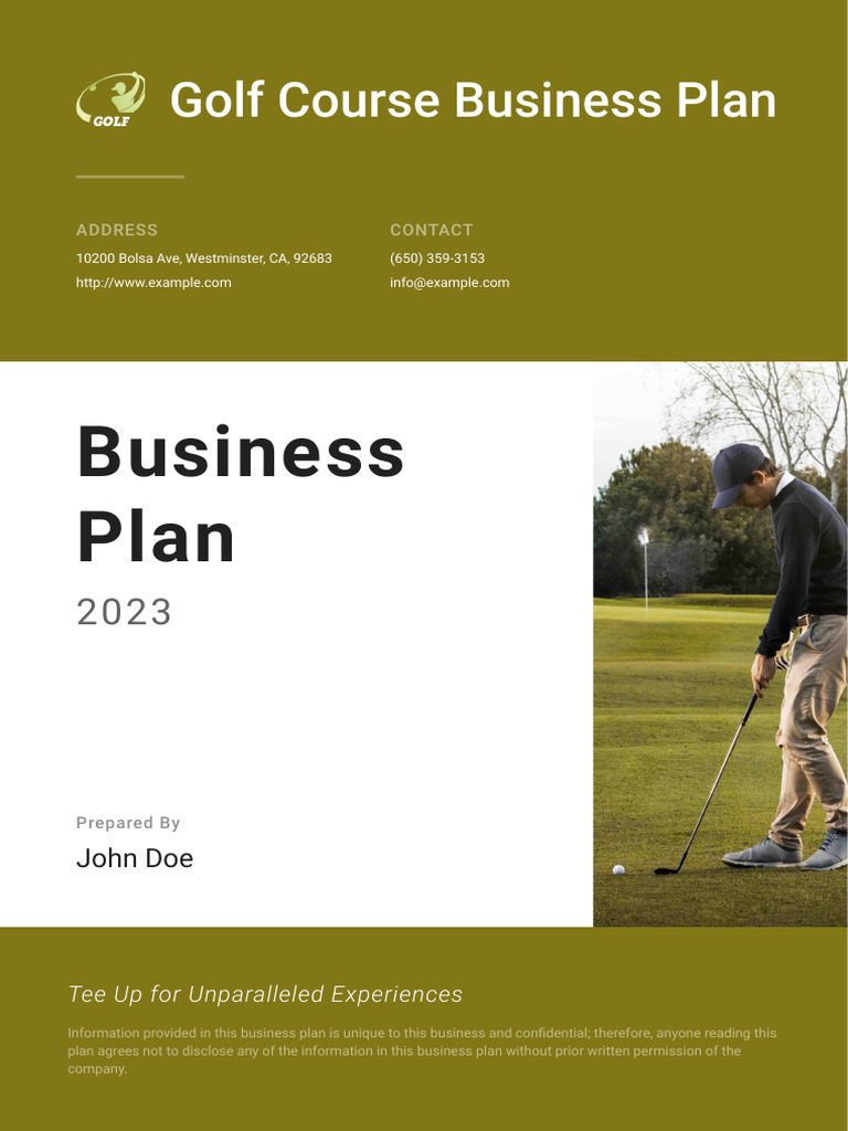 Golf Course Business Plan Overview | PDF