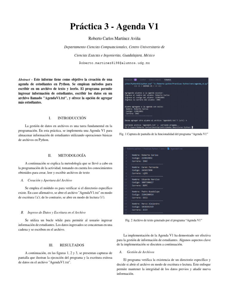 Práctica 3 - Agenda V1 | PDF | Archivo de computadora | Python ...