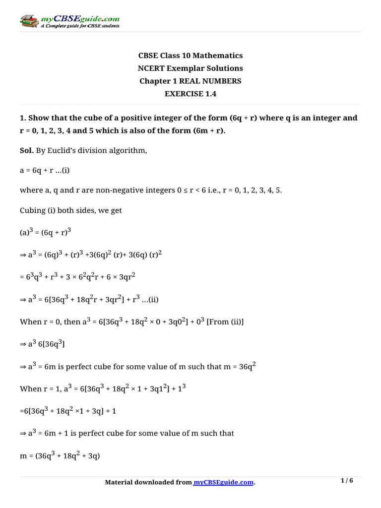10 Math Exemplar Ex1 4 | PDF | Applied Mathematics | Algorithms