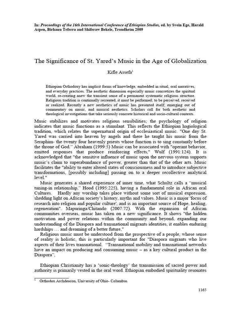 Kifle Assefa - The Significance of St. Yared's Music | PDF | Psalms ...