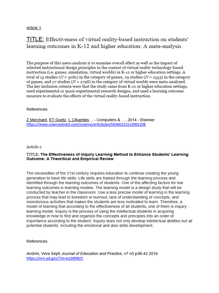 Article 1 | PDF | Learning | Instructional Design