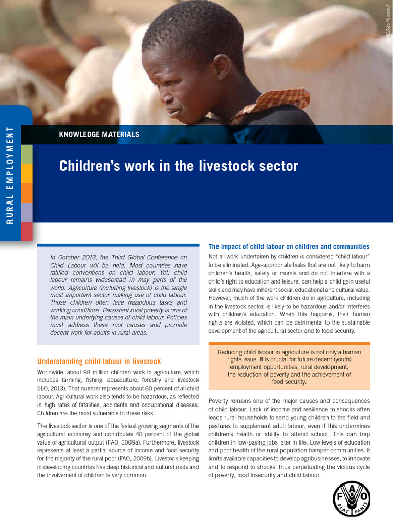 Children's Work in The Livestock Sector: Knowledge Materials | PDF ...