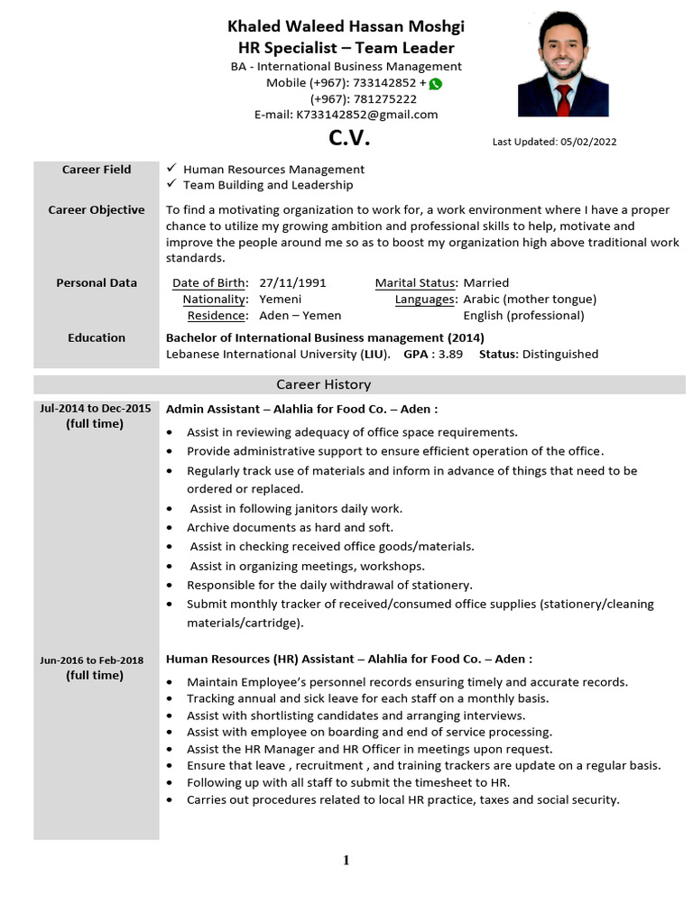 Khaled's CV English | PDF
