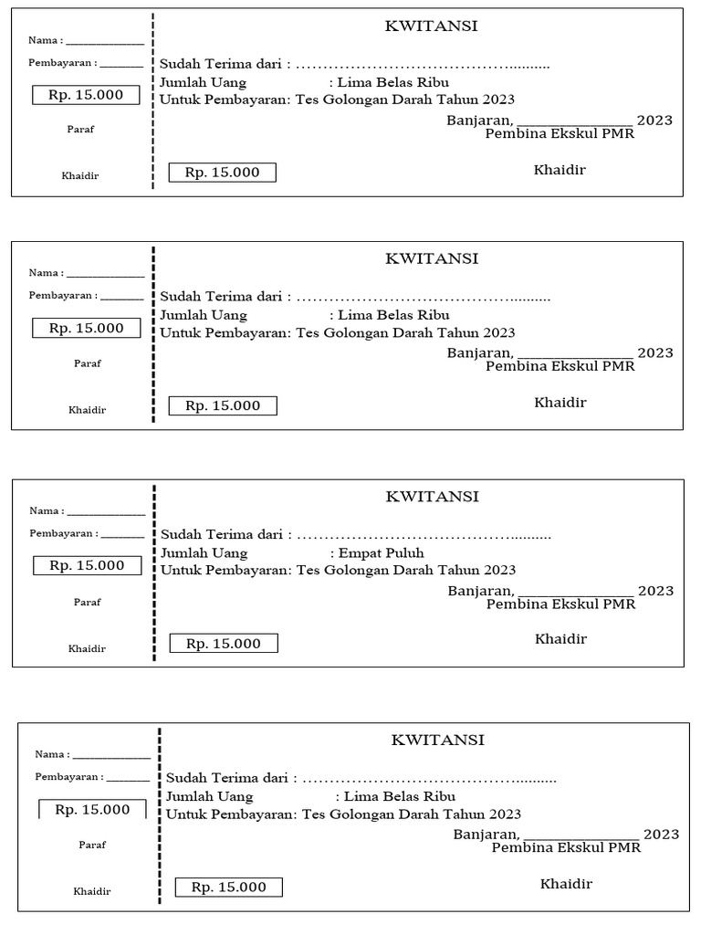 Kwitansi Pembayaran Golda | PDF