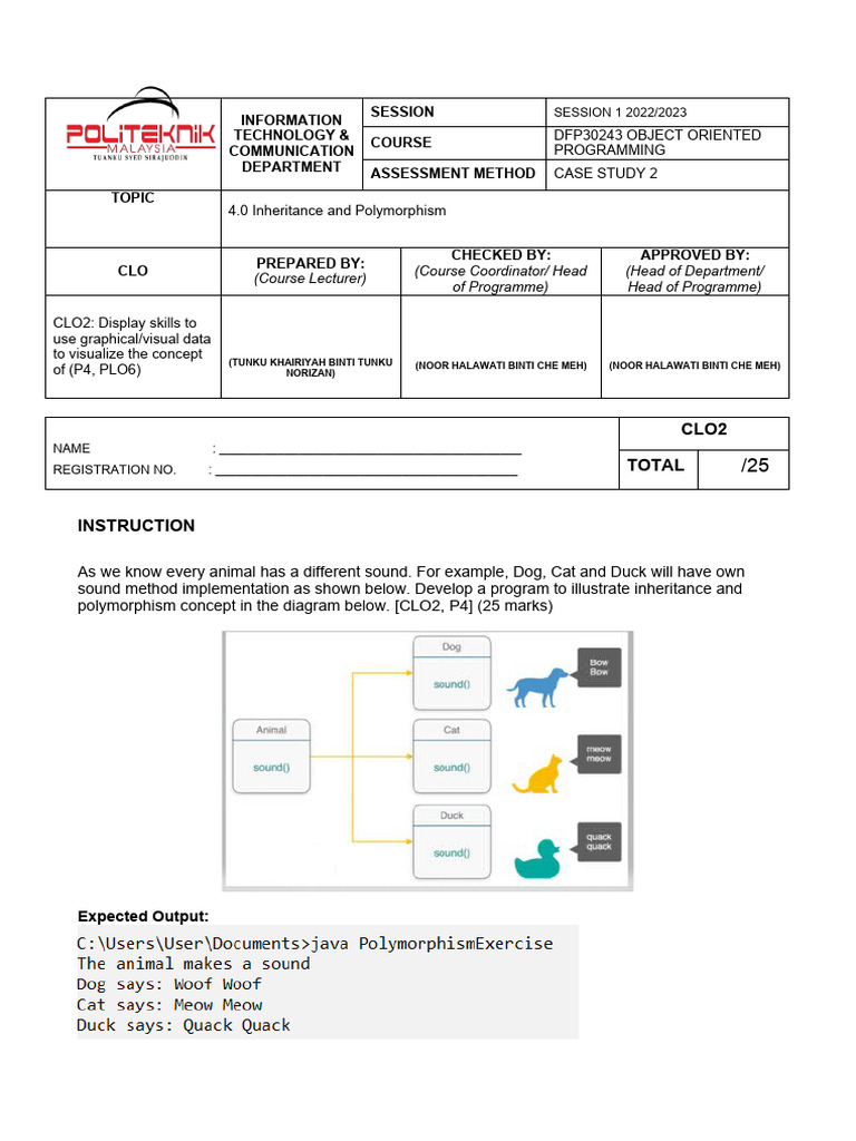 OOP Inheritance & Polymorphism Case Study | PDF | Computing | Software Engineering