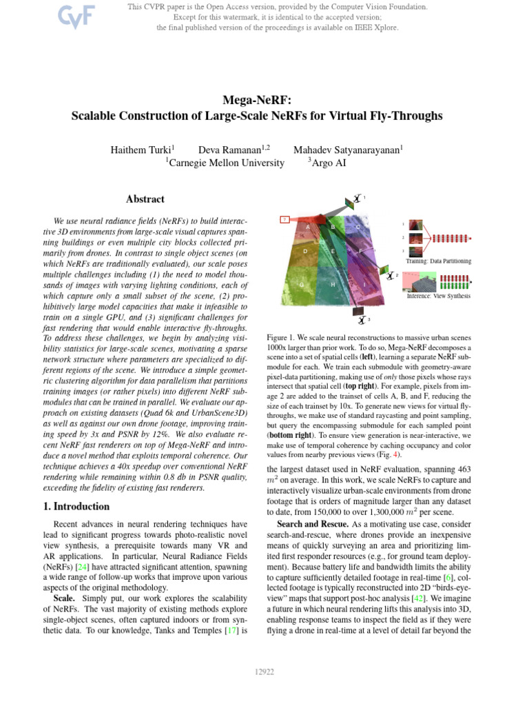 Turki Mega-NERF Scalable Construction of Large-Scale NeRFs For Virtual Fly-Throughs CVPR 2022 ...