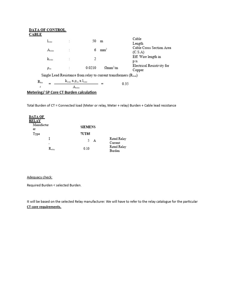 CT VT Sizing | PDF