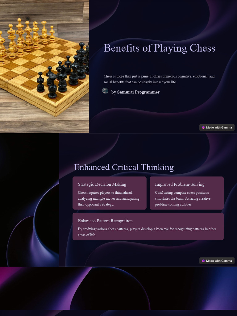 Benefits of Playing Chess | PDF | Chess | Psychological Resilience