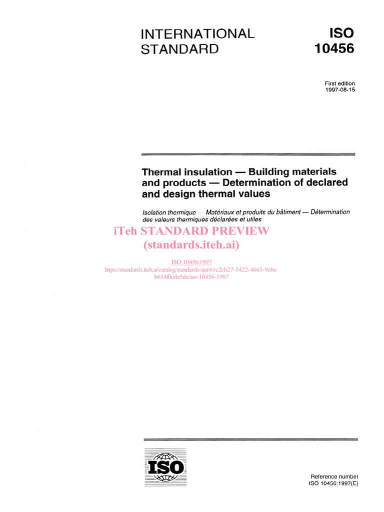 ISO-10456-1997 Thermal Conductivity | PDF | International Organization For Standardization ...