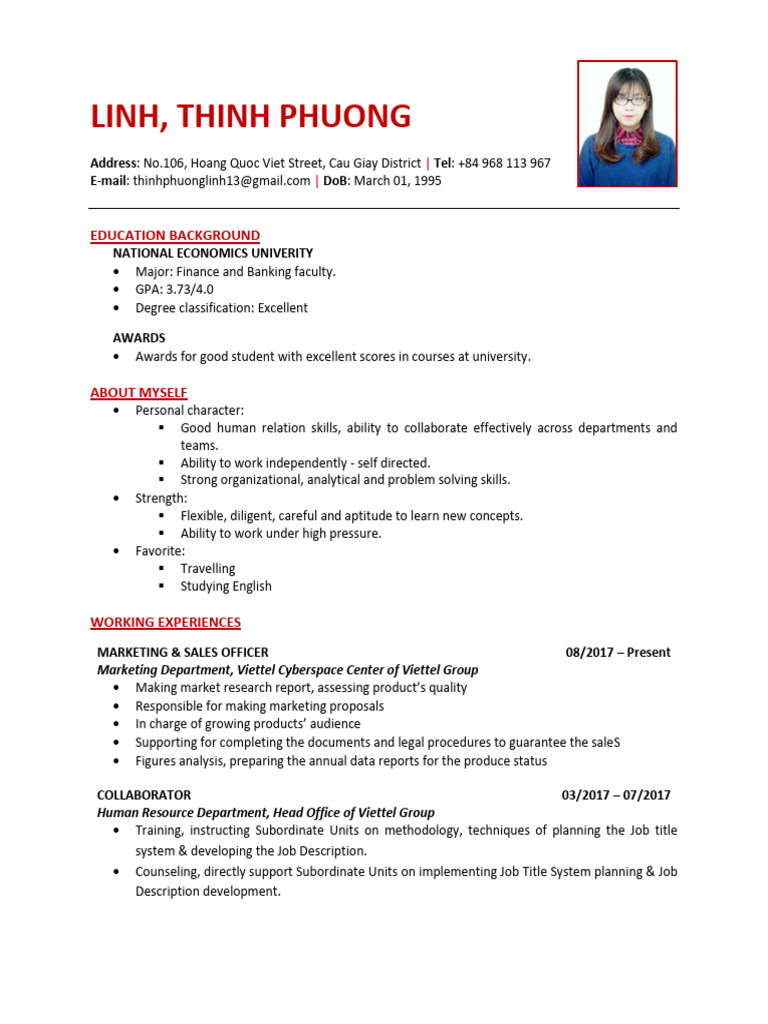 CV - THINH PHUONG LINH linkedIN | PDF | Learning | Human Communication