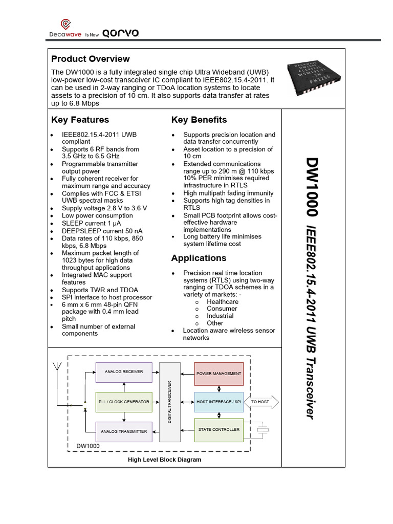 DW1000 Data Sheet-1950775 | PDF | Computers