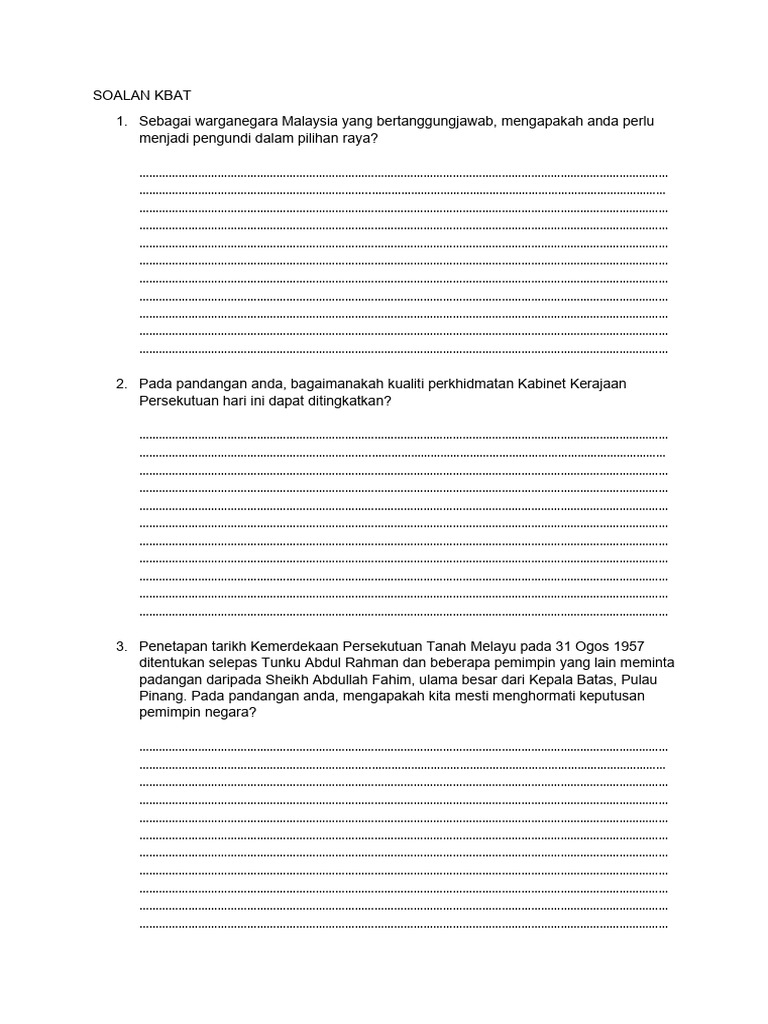 Soalan Kbat | PDF