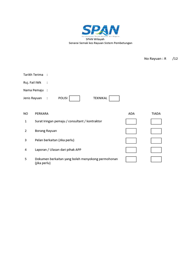 Borang Rayuan IWK - SPAN | PDF