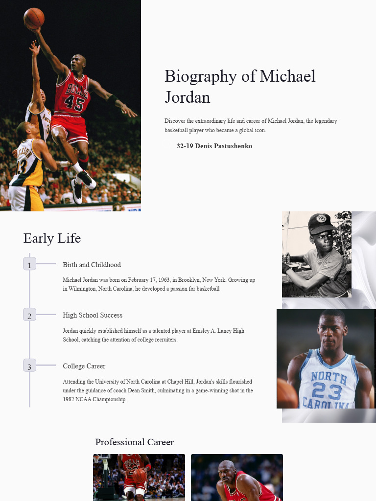 Biography of Michael Jordan | PDF