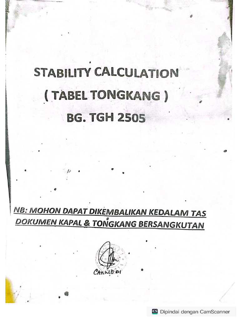 Tebel Bg. TGH 2505 | PDF