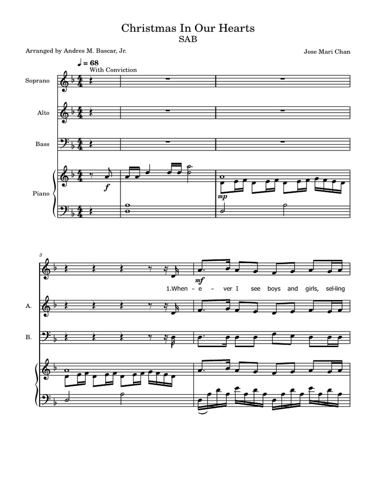 Christmas in Our Hearts 2023.mscz SAB | PDF