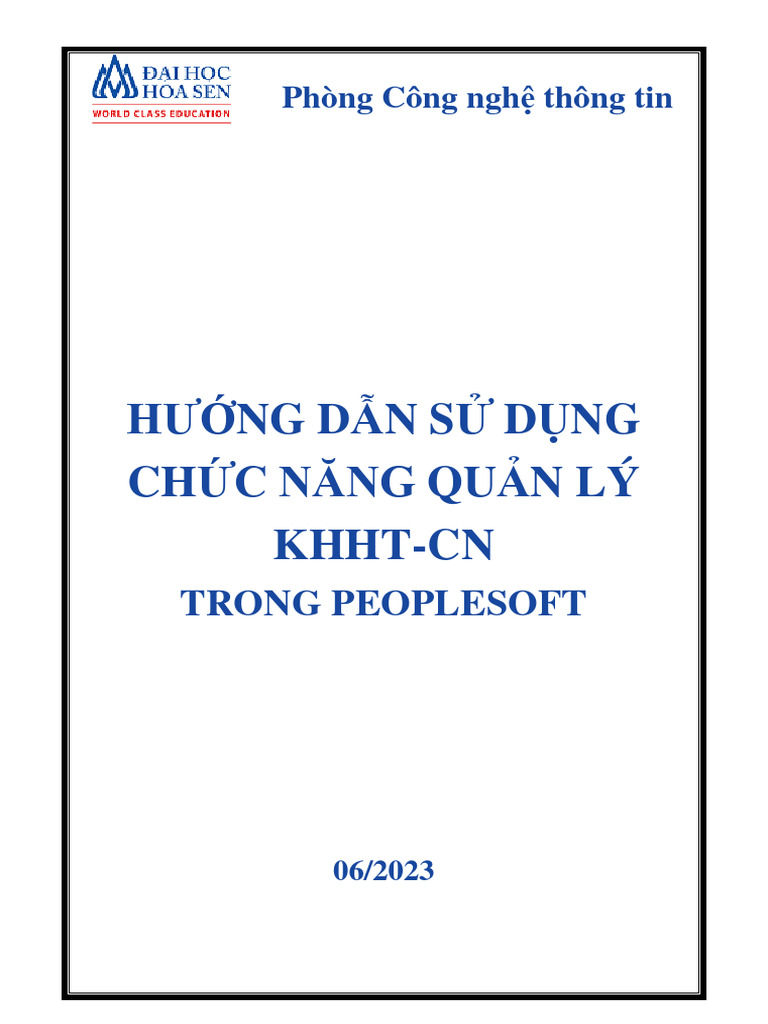 Huong Dan Su Dung Chuc Nang Quan Ly KHHT-CN | PDF