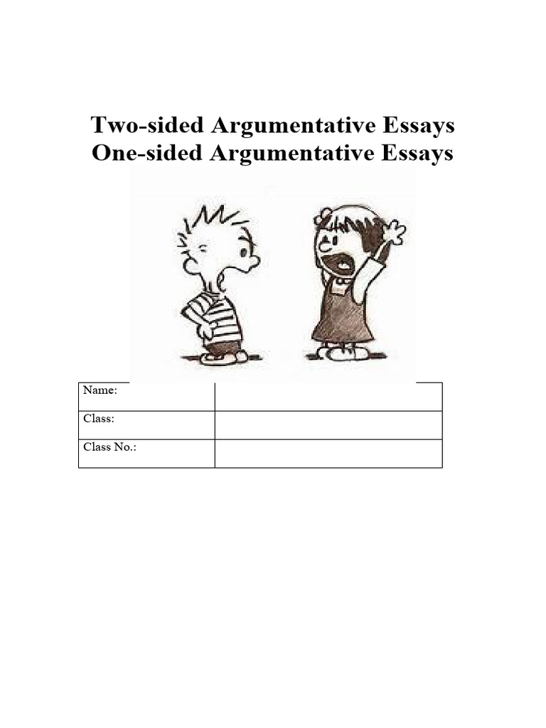 A Two-Sided and One-Sided Argumentative - Student - S Version | PDF ...